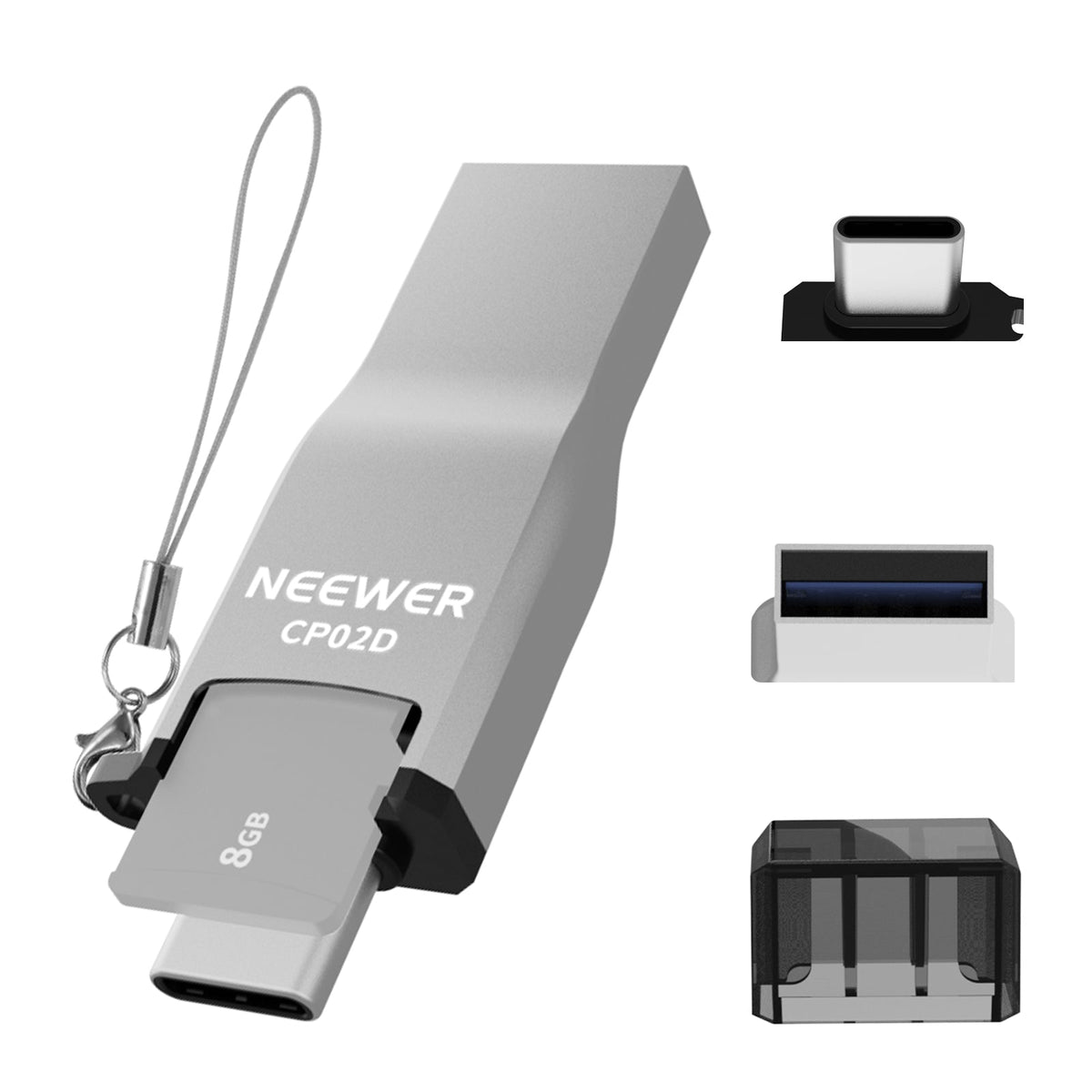 NEEWER CP02D High Speed USB3.1 TF Micro SD Card Reader USB C USB A ...