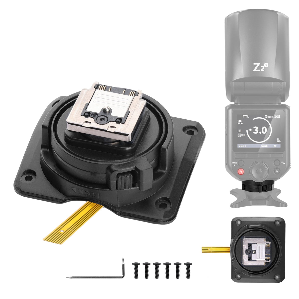 NEEWER Hot Shoe Replacement for Z2-S/Z2Pro-S/Z2II-S Round Head Flash ...