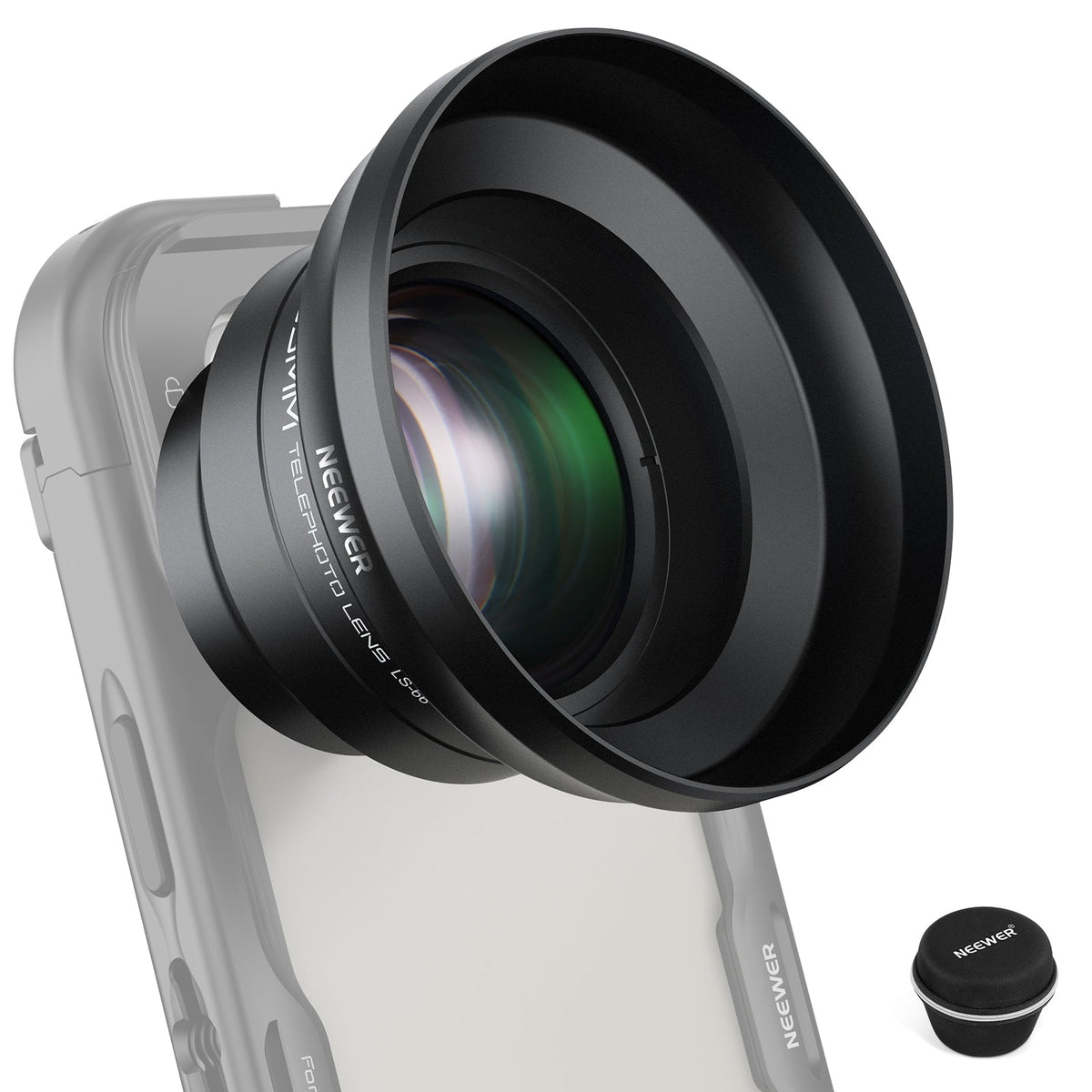 NEEWER LS-66 65mm HD Telephoto Phone Lens with 17mm Thread & Lens Hood ...