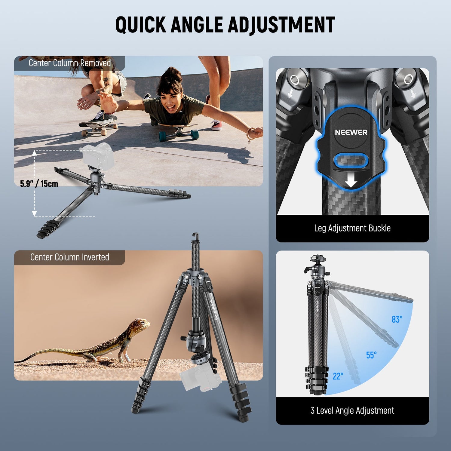 NEEWER LITETRIP LT38 Carbon Fiber Tripod – NEEWER.CA