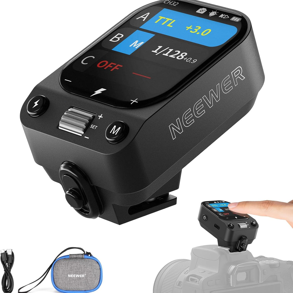 NEEWER QZ TTL Wireless Flash Trigger Transmitter for Canon/Sony/Nikon ...