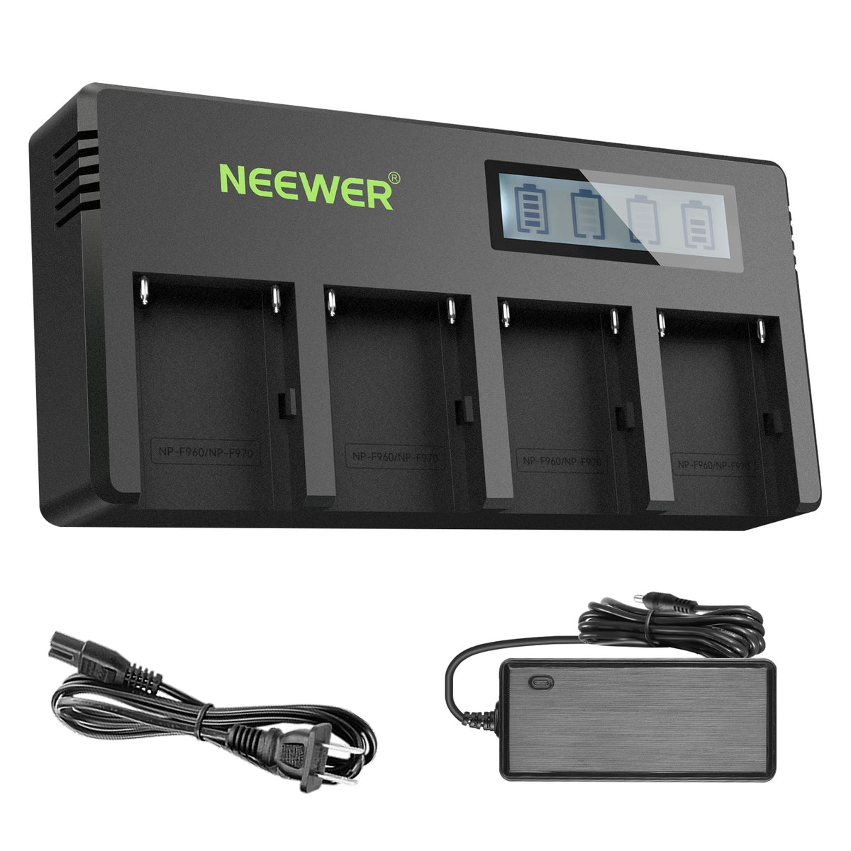 NEEWER DP-F970 4-Channel NP-F Battery Charger - NEEWER