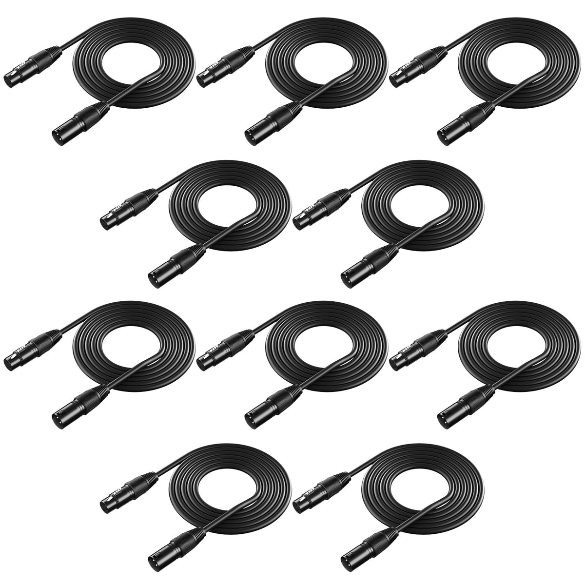 NEEWER 10-Pack 2m XLR Male to Female Connection Cable - NEEWER